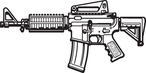 Tactical dominance m16 rifle logo design in black Vector Image