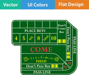 Craps table Royalty Free Vector Image - VectorStock