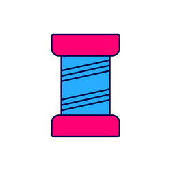 Filled outline sewing thread on spool icon Vector Image