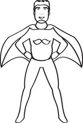 Male superhero cartoon character sketch Royalty Free Vector
