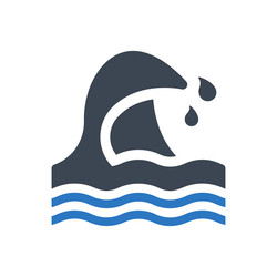 Sea level rise icon Royalty Free Vector Image - VectorStock