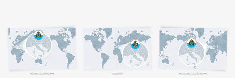 Detailed world map with pinned enlarged map Vector Image