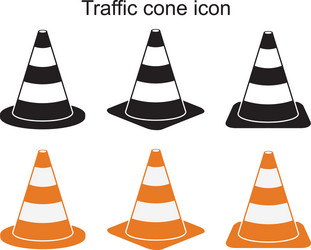 Traffic cone icon template black color editable Vector Image