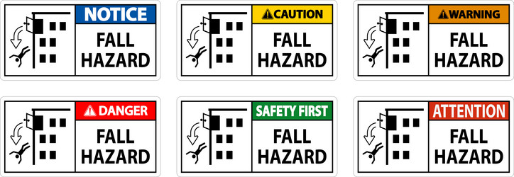 Danger sign fall hazard Royalty Free Vector Image
