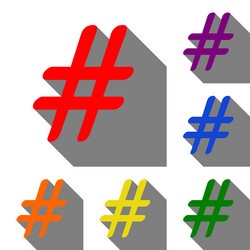 Hashtag sign red icon Royalty Free Vector Image