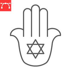 Hamsa thin line icon luck and talisman hand sign Vector Image