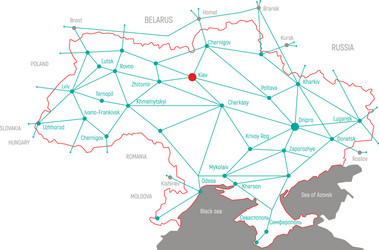 Map of the dnieper ukraine Royalty Free Vector Image