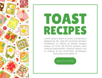 Healthy toasts web banner sandwiches Royalty Free Vector