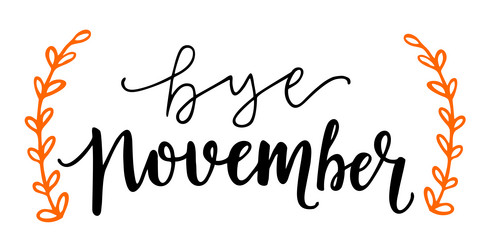 Card with phrase bye september a orange Royalty Free Vector