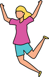 Celebrating woman with arms up Royalty Free Vector Image