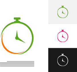 Clock logo design concept time management Vector Image