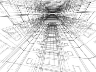 Architectural house technical draw Royalty Free Vector Image