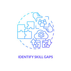 Identify skill gaps turquoise concept icon Vector Image