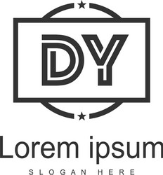 Initial dy logo template with modern frame Vector Image
