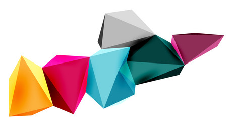 3d low poly triangle design elements Royalty Free Vector