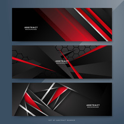 Abstract black and red banner background Vector Image