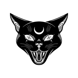 Cat with moon image Royalty Free Vector Image - VectorStock