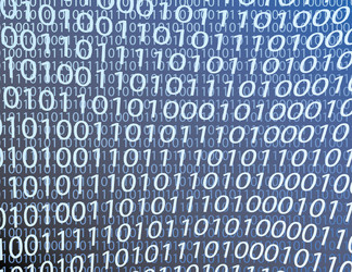 Falling random numbers blue matrix background Vector Image