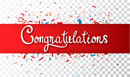 Congratulations banner with colorful confetti Vector Image
