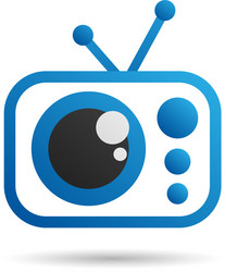 Eye tv channel logo design template cartoon logo Vector Image