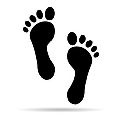 Foot print human sign shadow track walking design Vector Image