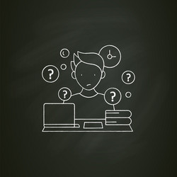 Overdoer procrastinator line icon Royalty Free Vector Image