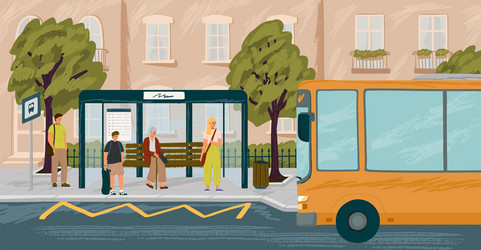 Queue of Bus Stop Vector Images (92)