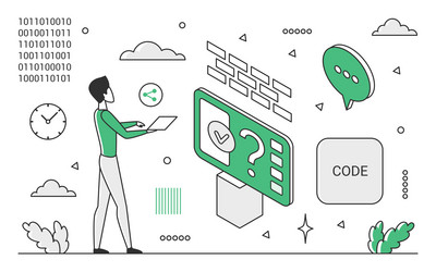 Html simple website code colorful tags Royalty Free Vector