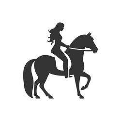 Girl horseback riding icon Royalty Free Vector Image