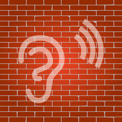 Human anatomy ear sign white icon Royalty Free Vector Image