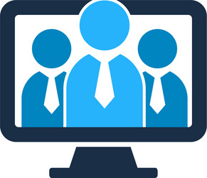 Computer work icon or laptop work Royalty Free Vector Image