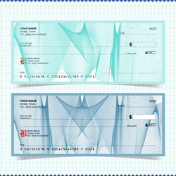 Bank cheque design with guilloche background Vector Image