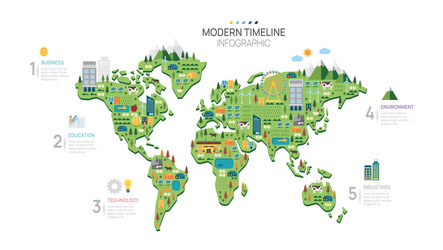Infographic annual report business world industry Vector Image