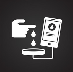 Check up icon on black background for graphic Vector Image