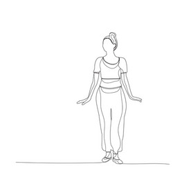 Sketch with lines a dancing girl Royalty Free Vector Image