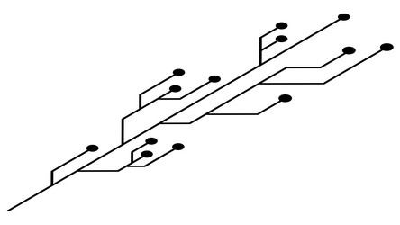 Isometric printed circuit board pcb tracks Vector Image