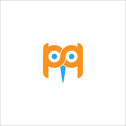 Letter pp p owl logo design template Royalty Free Vector
