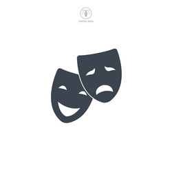 Theater mask comedy and tragedy icon symbol Vector Image
