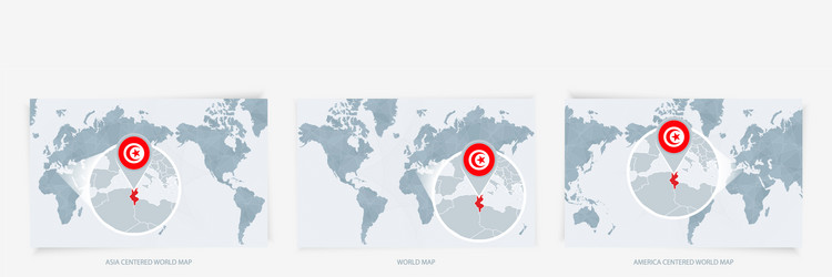 Detailed world map with pinned enlarged map Vector Image