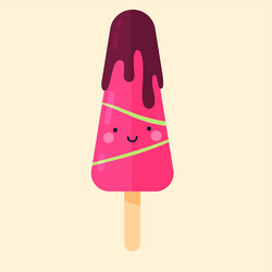 Flat design ice cream badge Royalty Free Vector Image