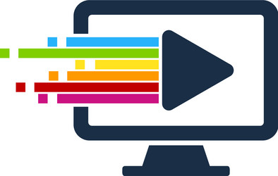 Pixel art computer logo icon design Royalty Free Vector