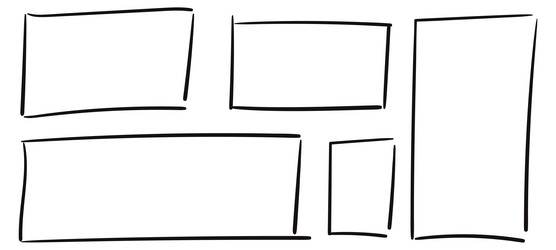 Rectangle frame line square shape outline on hand Vector Image