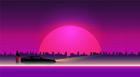Retro futuristic background Royalty Free Vector Image