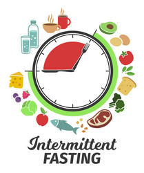 Scheme and concept of intermittent fasting clock Vector Image