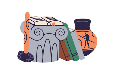 Art history study concept book about world Vector Image