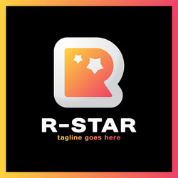 Letter r two star logo Royalty Free Vector Image