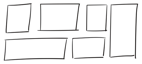 Rectangle frame line square shape outline on hand Vector Image