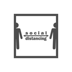 Keep your distance font design with kids showing Vector Image