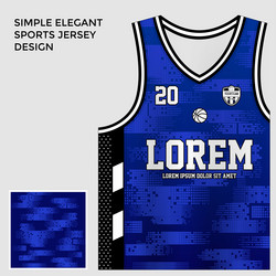 Blue sublimation basketball jersey design 4 Vector Image