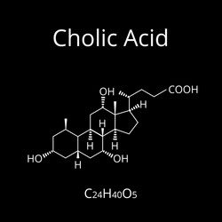 Cholic acid bile the chemical molecular Royalty Free Vector